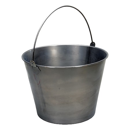 Zoro Select 5 gal Round Tapered Bucket, Silver, 304 Stainless steel BKT ...