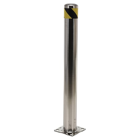 Zoro Select Bollard, 4-1/2", 42 In. H, Silver BOL-SS-42-4.5 | Zoro