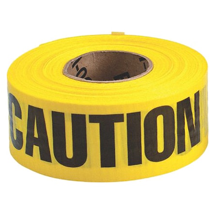 Zoro Select Barricade Tape, Caution/Cuidado, Yellow, 3 in Wide x 500 ft Length, Polyethylene, 3 ...