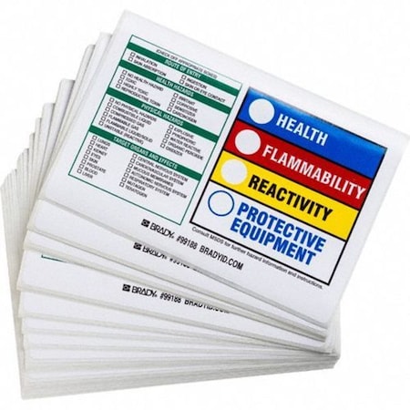 Brady Rectangle HMIG Label 4"H x 5-7/8"W, Multicolor, Pk100 99188 | Zoro