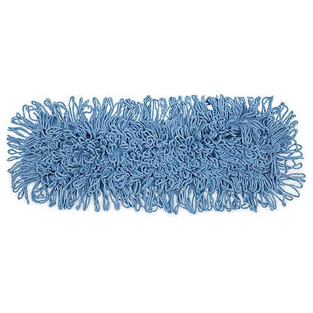 Unisan 24 in L Looped-End Dust Mop, Blue, Cotton/Synthetic UNS 1124 | Zoro