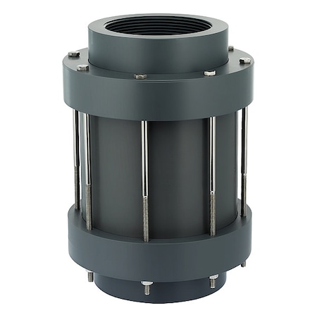 Plast-O-Matic 1-1/2" FNPT PVC Check Valve CKS150VT-NC-PV | Zoro