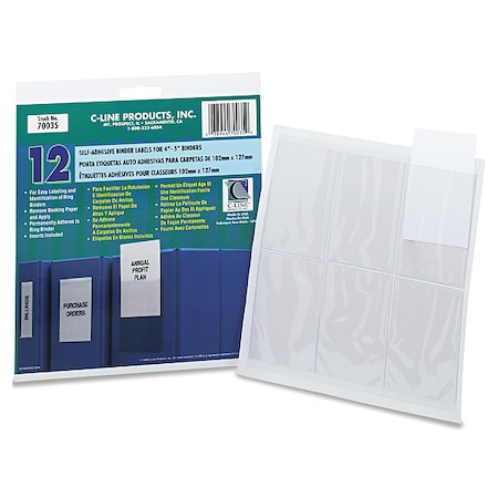 C-Line Products Self-Adhesive Binder Label Holders, Pk12 70035 | Zoro
