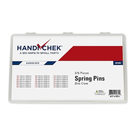 Zoro Select Metric Spring Pin Assortment, EA1 DISP-SPM375 | Zoro