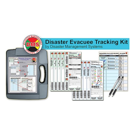 Disaster Management Systems Disaster Evacuee Tracking Kit, Nylon, Plastic, Synthetic Paper, 14 1 ...
