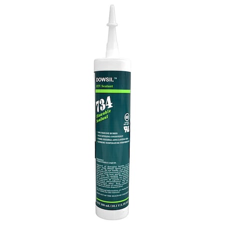 Dow Flowable Sealant, 10.1 oz, Cartridge, White, Silicone Elastomer ...