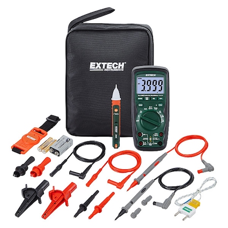 Extech Multimeter and Voltage Detector, 1,000 V Max DC, TRMS, 4,000 ...