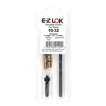 Zoro Select Thread Repair Kit, Hex Drive Threaded Inserts, #10-32 ...
