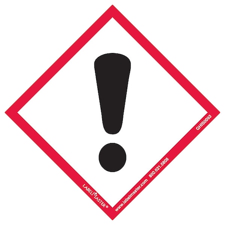 Labelmaster GHS Exclamation Mark Label, 4inx4in, 50, PK50 GHIS0093 | Zoro