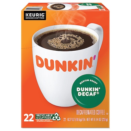 Dunkin Coffee, Dunkin' Decaf, Pod, Decaffeinated, Ground, 8.14 oz, 22 ...