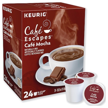 Cafe Escapes Coffee, Mocha, Pod, Caffeinated, Ground, 12.48 oz, 24 PK ...