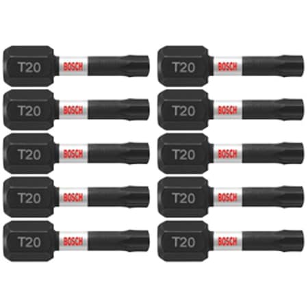 Bosch Impact Driver Bits, Torx(TM), T20, PK10 ITT201B | Zoro