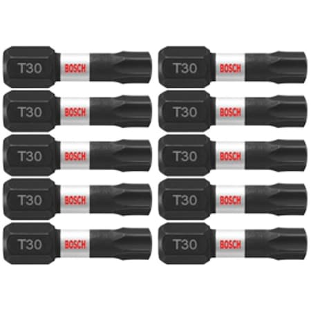 Bosch Impact Driver Bits, Torx(TM), T30, PK10 ITT301B | Zoro