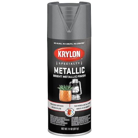 Krylon Metallic Spray Paint, Dull Aluminum, Metallic, Solvent, 11 oz ...