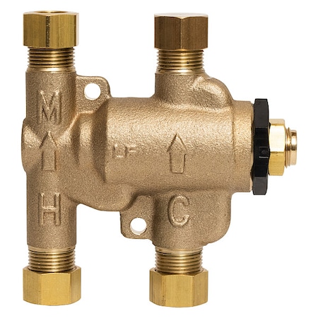 Watts Thermostatic Mixing Valve, 3-3/8"x3-3/16" 3/8 LFUSG-B M3 | Zoro