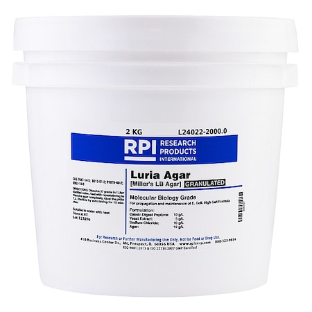 Rpi Luria Agar, Granulated (Millers LB), 2kg L24022-2000.0 | Zoro