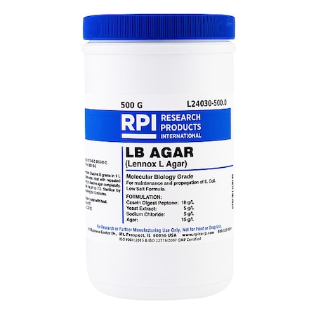 Rpi LB Agar Powder (Lennox L Agar), 500g L24030-500.0 | Zoro