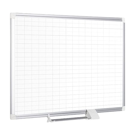 Mastervision Grid Board, Steel, 48 in, 72 in, Aluminum Frame, White ...