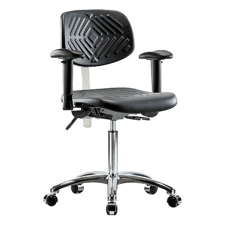 Zoro Select Clean Room Chair Ergonomic Chair, Adjustable Arms, 20-1/4 ...