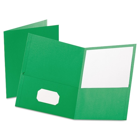Oxford Two Pocket File Folder 8-1/2 x 11", Green, PK25 57503 | Zoro