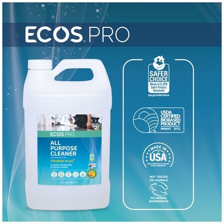 Ecos Pro Cleaner/Degreaser, 1 gal Jug, Liquid, Yellow, 4 PK PL9748/04 ...