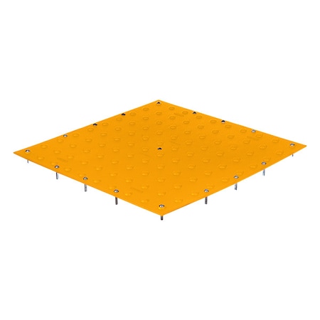 Tuftile Detectable Warning Tile Polymer Yellow, 36 in W x 24 in L, 3/16 ...