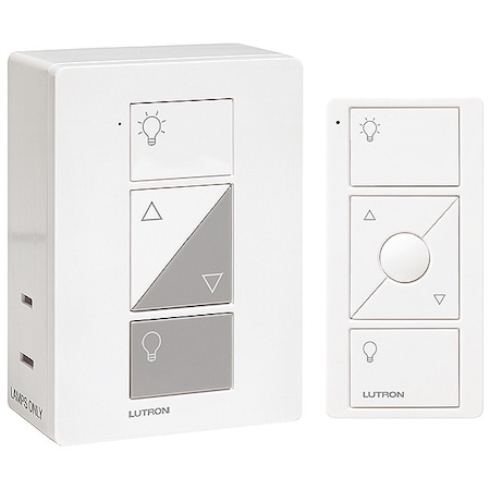 Lutron Lamp Dimmer and Remote Kit, White P-PKG1P-WH | Zoro