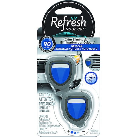 Refresh Air Freshener, Diffuser, Clear, New Car, PK2 RMD205-2AME | Zoro
