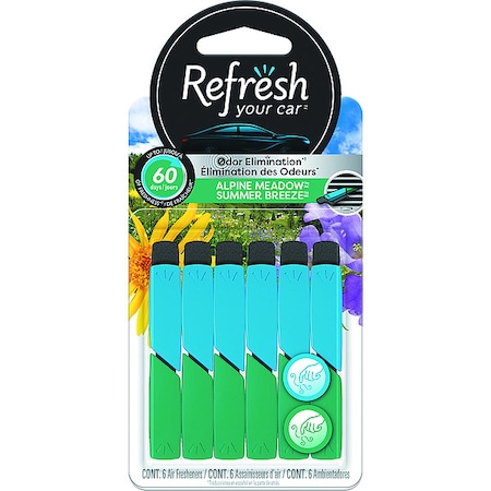 Refresh Air Freshener, Stick, Blue/Green, PK6 RVS301-6AME | Zoro