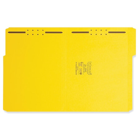 Zoro Select Pressboard Folder, 2 Fastener, Yellow, PK50 12940 | Zoro
