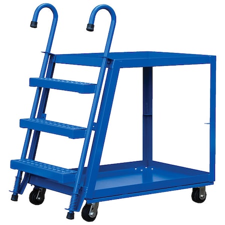 Zoro Select Steel Stock Picking Ladder Cart 1000 lb. Capacity, 39-3/4"L ...