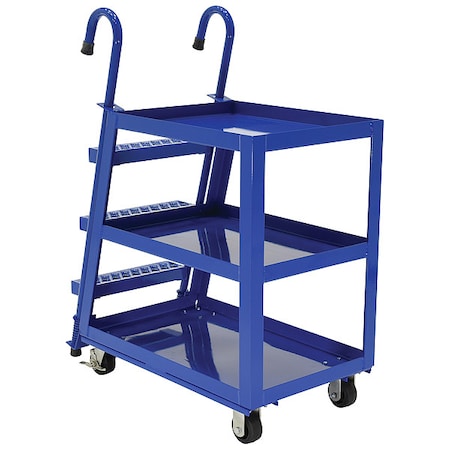 Zoro Select Steel Stock Picking Ladder Cart 1000 lb. Capacity, 39-3/4"L ...