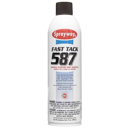 Sprayway Spray Adhesive, Fast Tack 587 Series, White, 20 oz, Aerosol ...