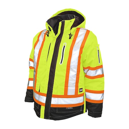Tough Duck Hi-Vis 4-in-1 Safety Jacket, 300D Ripstop, 100% Polyester ...