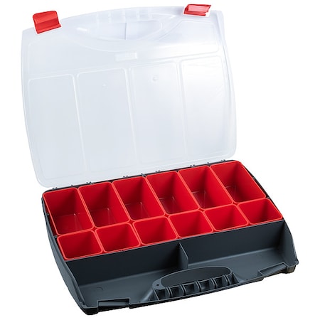 Eclipse Compartment Box with 12 compartments, Plastic, 14.2" W SB-4536B | Zoro