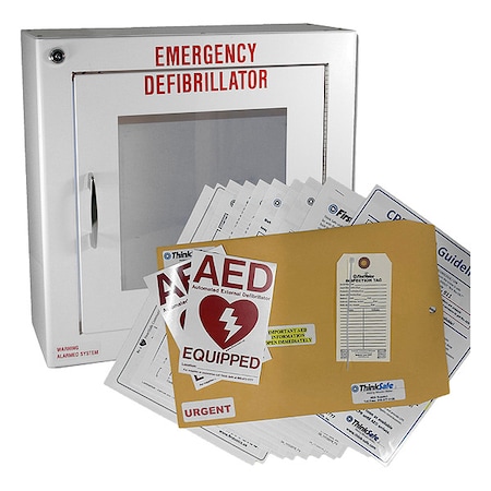 First Voice Defibrillator Storage Cabinet, White TS180SM-MD | Zoro