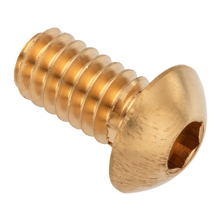 Zoro Select 3/8"-24 Socket Head Cap Screw, Button-Head, Plain Brass ...