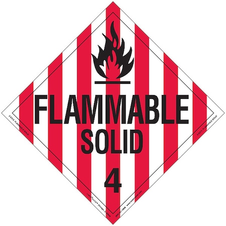 Labelmaster Flammable Liquid Placard, Flammable Solid, Vinyl, 25 PK Z ...