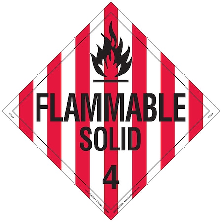 Labelmaster Flammable Solid Placard, Flammable Solid, Vinyl, 25 PK Z ...