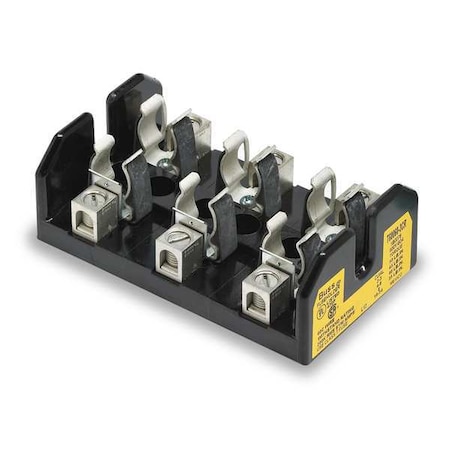 Eaton Bussmann Open Fuse Block, T UL Class, 600V AC/DC Volt Rating, 3 Poles, Box Lug T60060-3CR ...