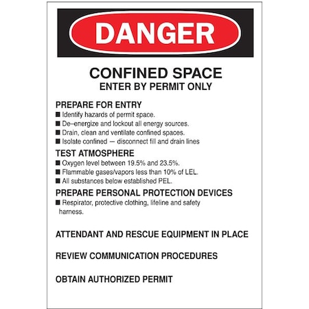 Brady Danger Sign, 20 in H x 14 in W, Fiberglass, Rectangle 65909 | Zoro