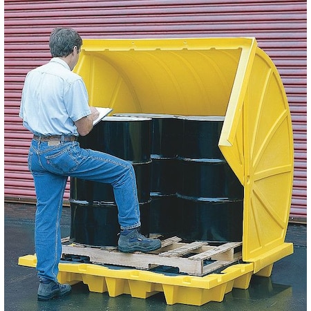 Eagle Mfg Rotary Top Covered Drum Spill Containment Pallet, 66 gal ...