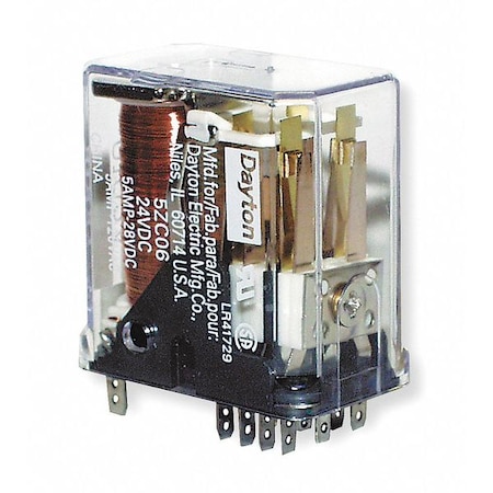 Dayton Plug-In Relay, 12VDC Coil Volts, Square, 8 Pin, DPDT 1EGN7 | Zoro