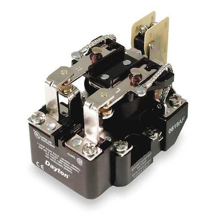 Dayton Open Power Relay, Surface Mounted, DPDT, 120V AC, 8 Pins, 2 ...