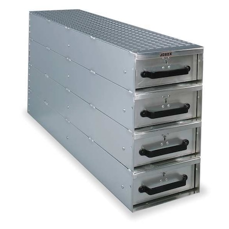 Crescent Jobox 4 Drawer Long Stacked Heavy-Duty Aluminum Drawer Storage ...