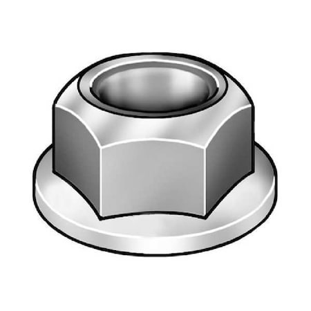 Zoro Select Serrated Lock Nut, 3/8"-24, Steel, Grade A, Zinc Plated, 15 ...