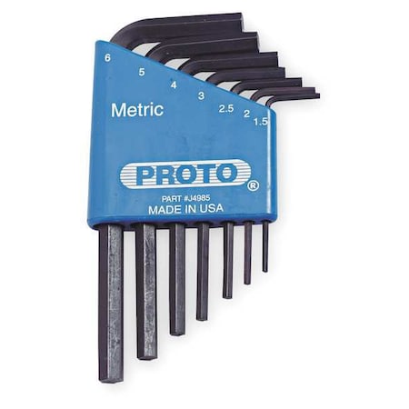 Proto 7 Piece Metric L-Shape Hex Key Set, J4985 J4985 | Zoro