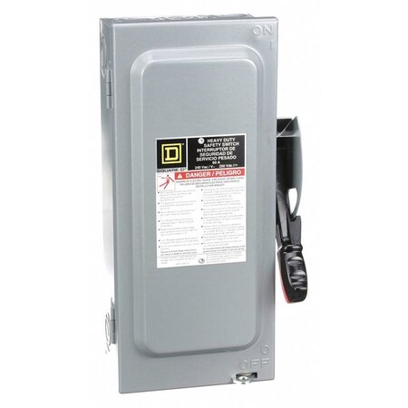 Square D Fusible Safety Switch, Heavy Duty, 240V AC, 2PST, 60 A, NEMA 1 ...