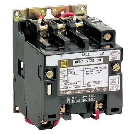 Square D 208VAC Non-Reversing Magnetic Contactor 3P 45A NEMA 2 ...