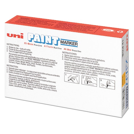 Uni-Paint Permanent Marker, Medium Tip, Yellow Color Family, Paint, 12 ...